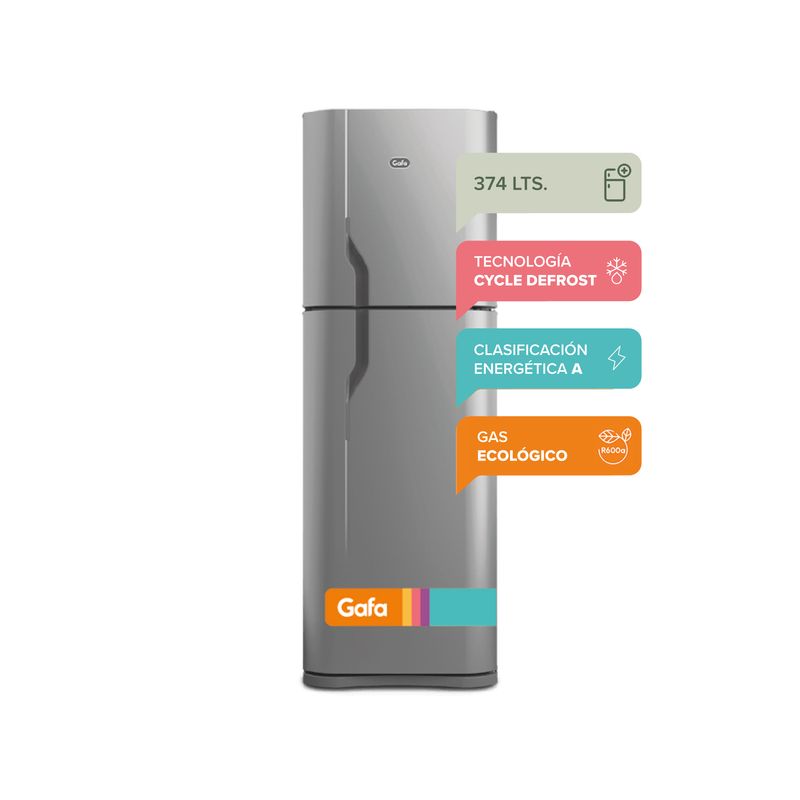 Heladera con freezer Gafa HGF388AFP Plata 374lts
